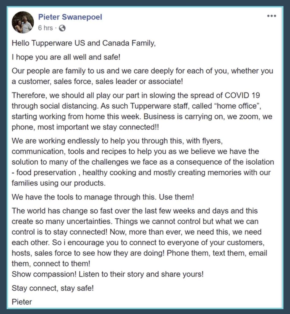 Message from our President and Updated calendar with online events ...