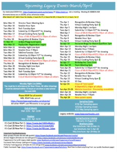 Revised Upcoming Calendar | Legacy Party Sales