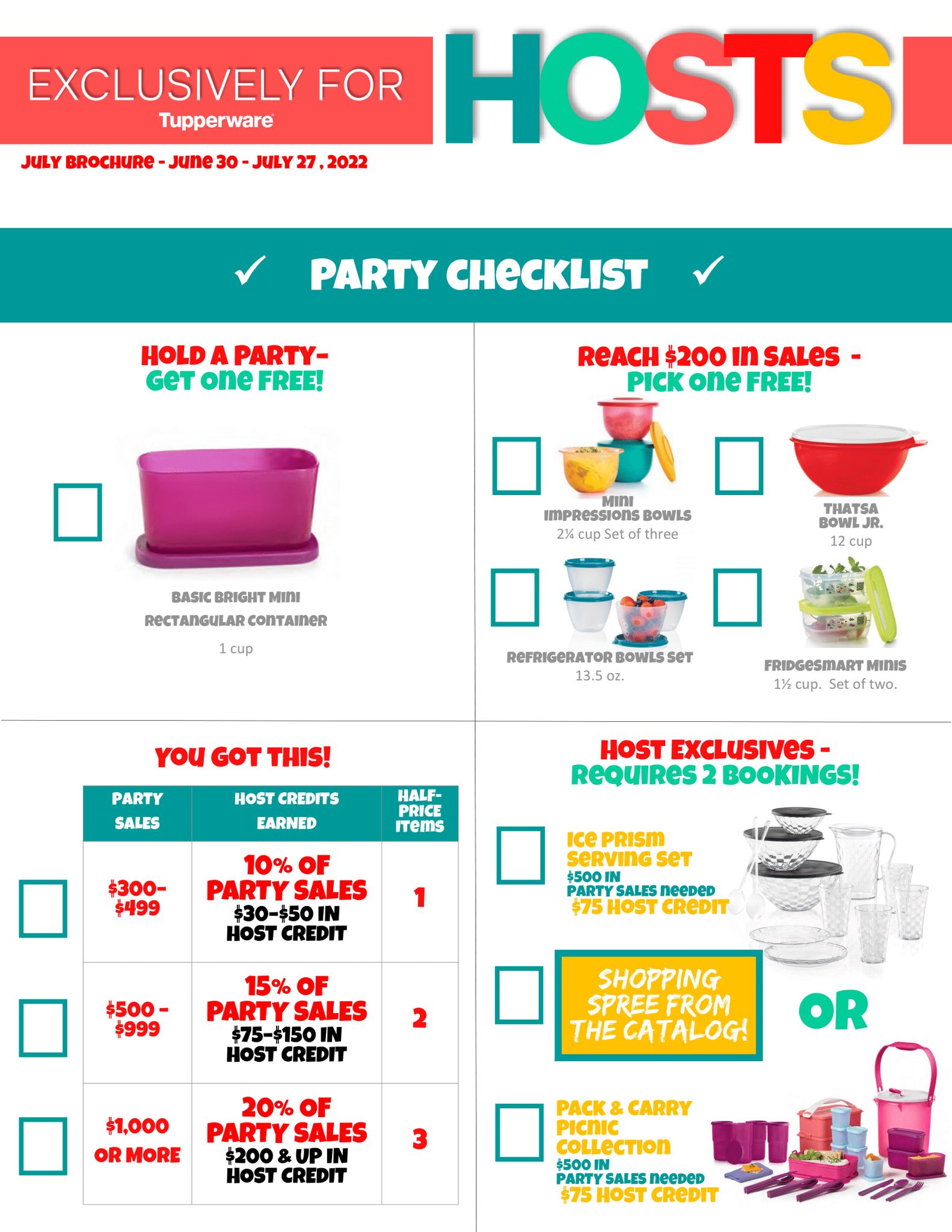 party checklist | Legacy Party Sales