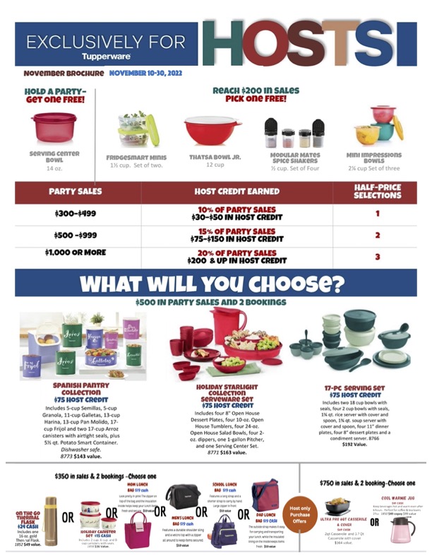 Updated November Host sheet | Legacy Party Sales