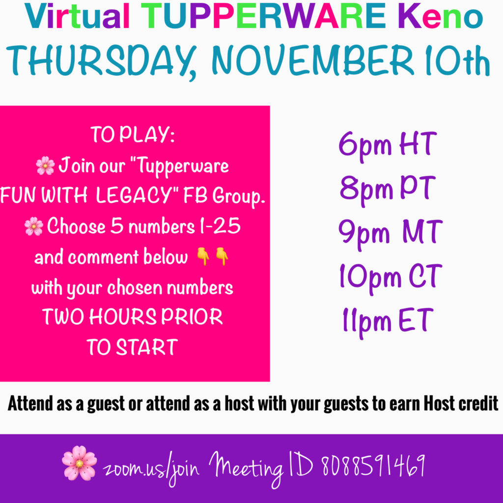 Nov 10th TNL-Keno | Legacy Party Sales