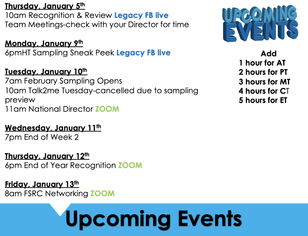 Upcoming Events | Legacy Party Sales