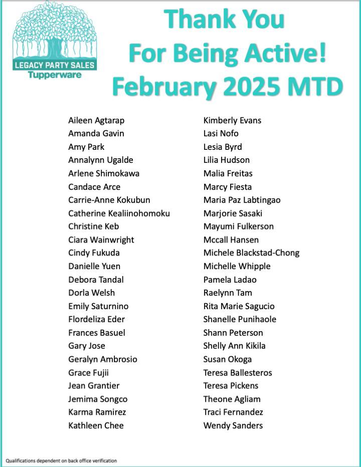 Legacy MTD Recognition | Legacy Party Sales